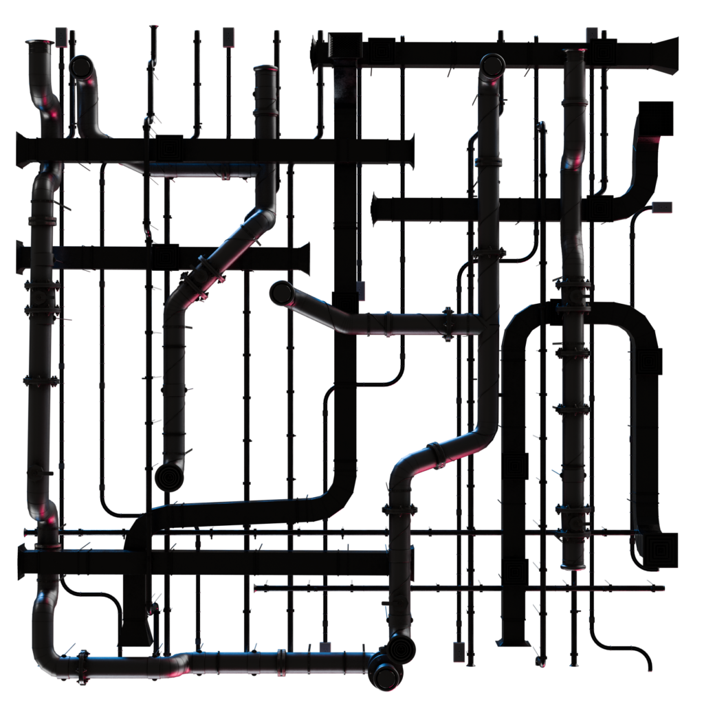 Ceiling Pipes Set 01 • iMeshh - 3D Model for Blender 4.0+